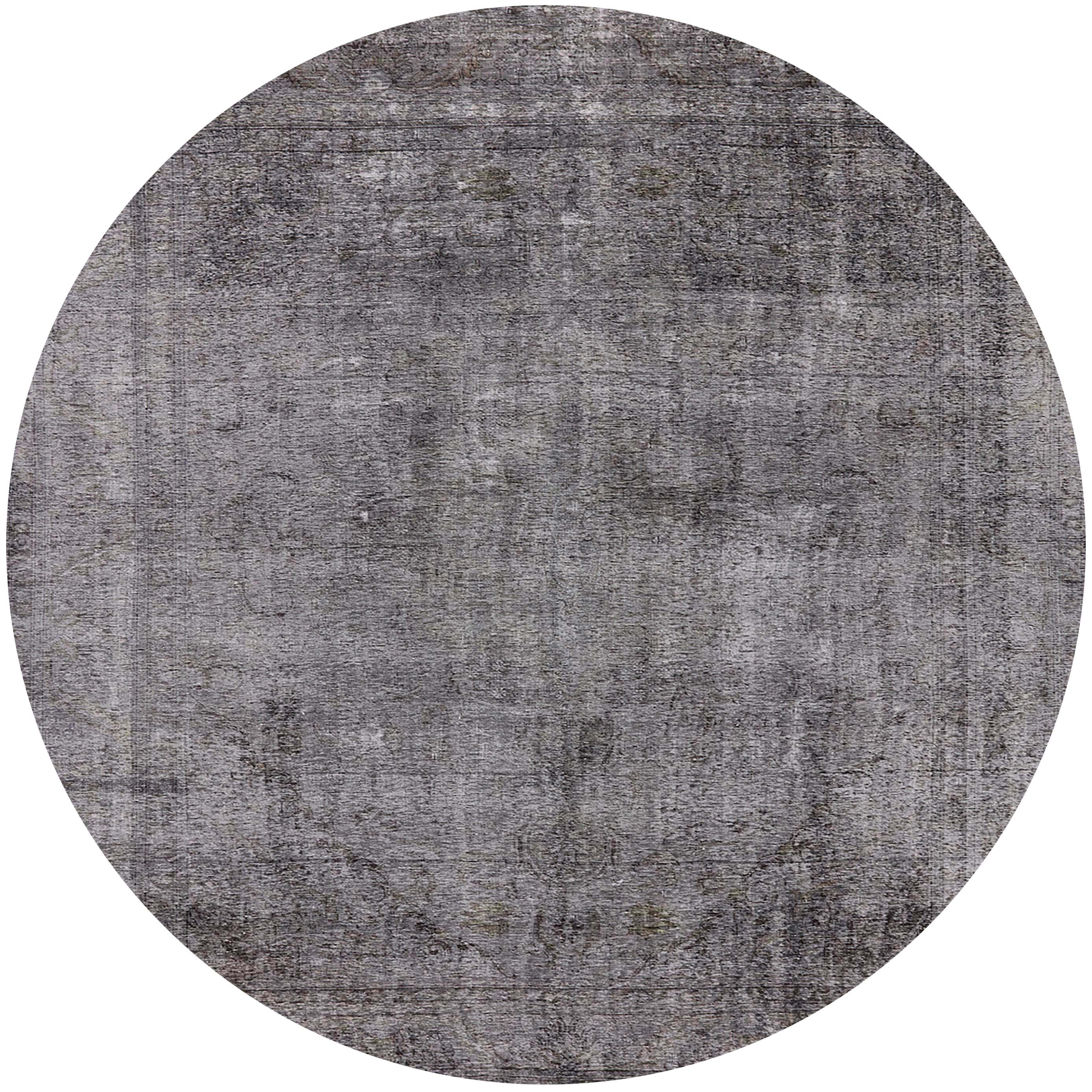 Ahgly Company Machine Washable Indoor Round Industrial Modern Carbon ...