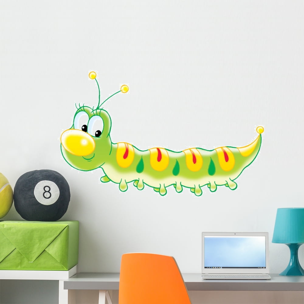 Green Caterpillar Wall Decal Sticker by Wallmonkeys Peel and Stick ...