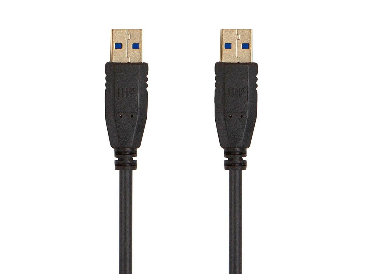 Monoprice USB 3.0 Type-A to Type-A Cable - 1.5 Feet - Black, For Data ...