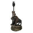 Rustic Western Plains Bison Buffalo Table Lamp on Sloped Rocks by Tree ...