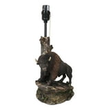 Rustic Western Plains Bison Buffalo Table Lamp on Sloped Rocks by Tree ...