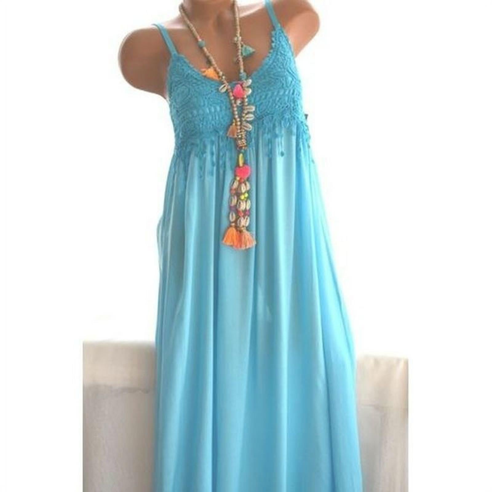 Women Casual Printing Sleeveless Sun Dress Floral Printed Tunic Dress ...