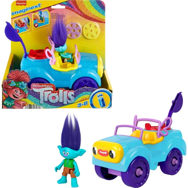 Imaginext DreamWorks Trolls Branch Figure and Buggy Toy Car with ...
