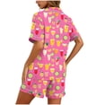 Enjoytime Pajamas for Women Set Print Short Sleeve Button Down Shirts ...
