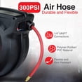 ReelWorks Air Hose Reel - Retractable 3/8" x 50' with 3' Lead-In Hose ...