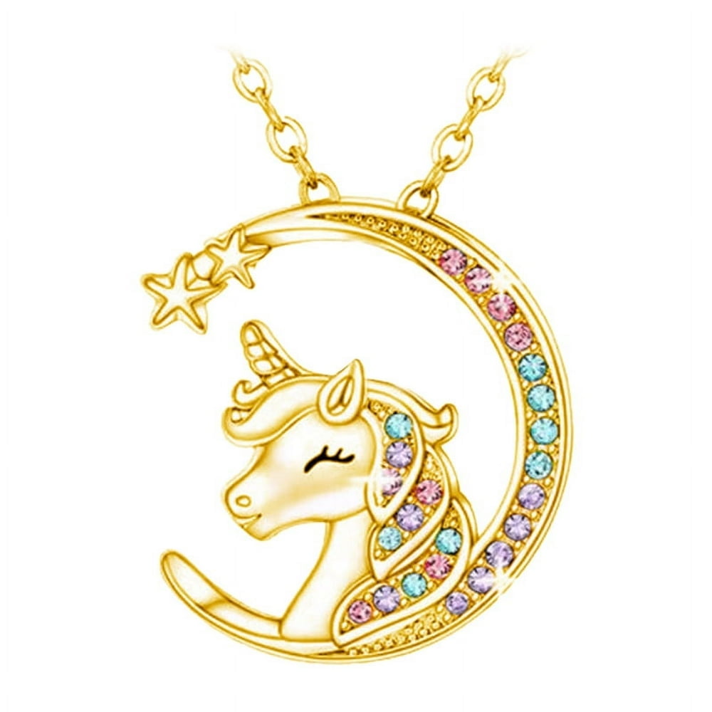 Click here for Ousitaid Unicorn Necklace - Rhinestone Unicorn Nec... prices
