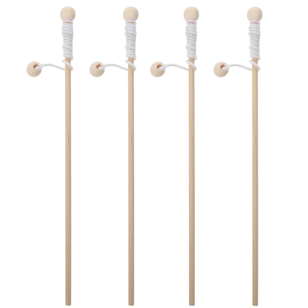4 Pcs Wooden Magnetic Fishing Poles Magnet Poles Fishing Rod for Wooden ...