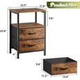 Night Stand with 2 Drawers, Bed Side Table with Open Shelf, Wooden ...