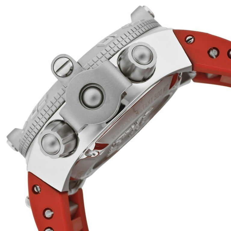 Invicta Subaqua Chronograph Red Dial Stainless Steel Red Rubber Men39s