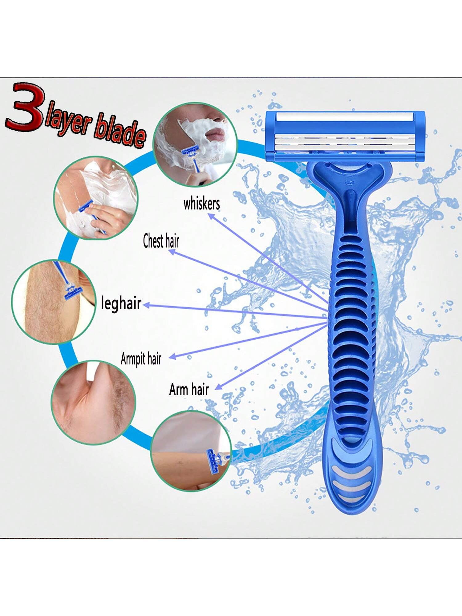 5 Manual Safety 3-Layer Razors For Men And Women Shaving, Shaving Chest ...