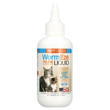 Durvet Wormeze Feline Liquid Wormer for Cats & Kittens 4oz,3 Packs - Walmart.com
