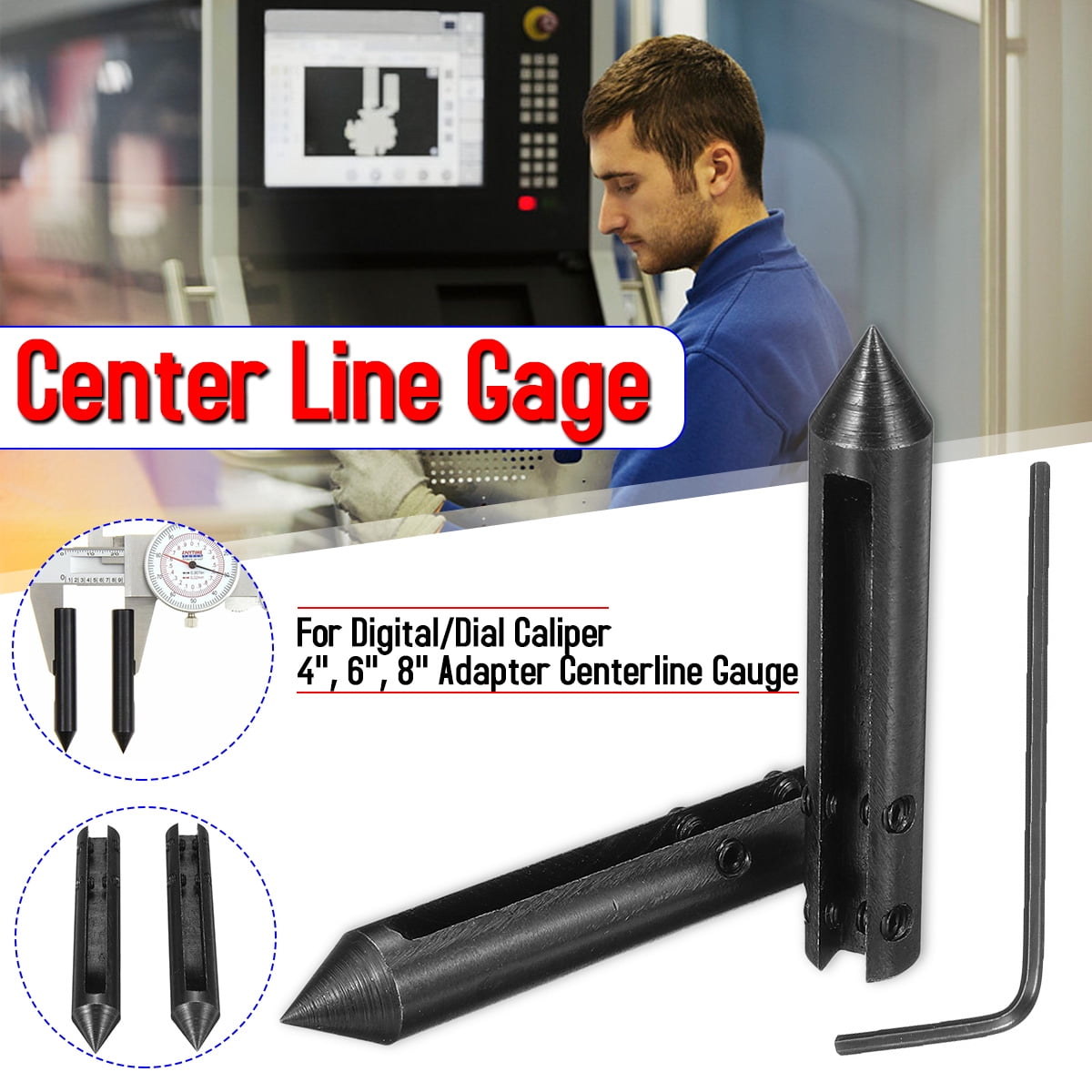Center Line Gage Conical Centerline Measurment For 4" 6" 8" Vernier ...