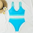 Bikinis for Women Push Up Color Blocked Swimwear Backless V-Neck Wire ...