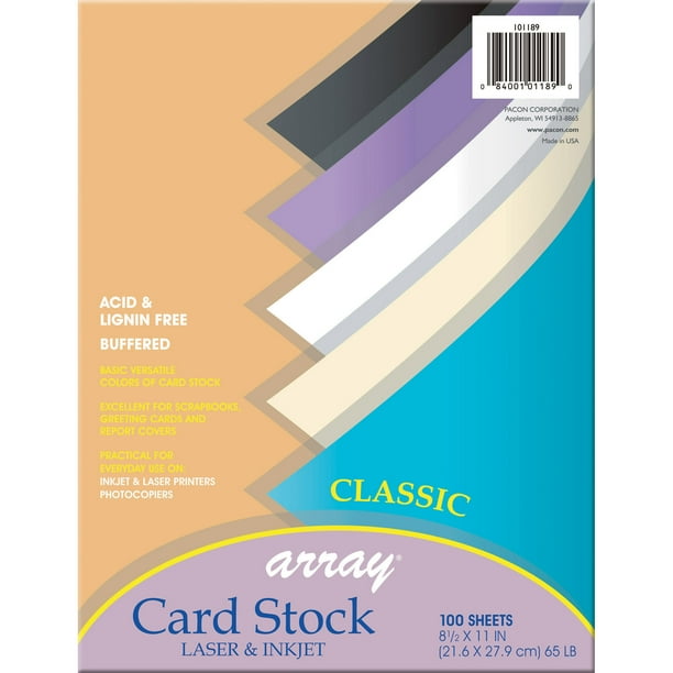 Array® Card Stock, Classic Colors, 100 Sheets - Walmart.com - Walmart.com