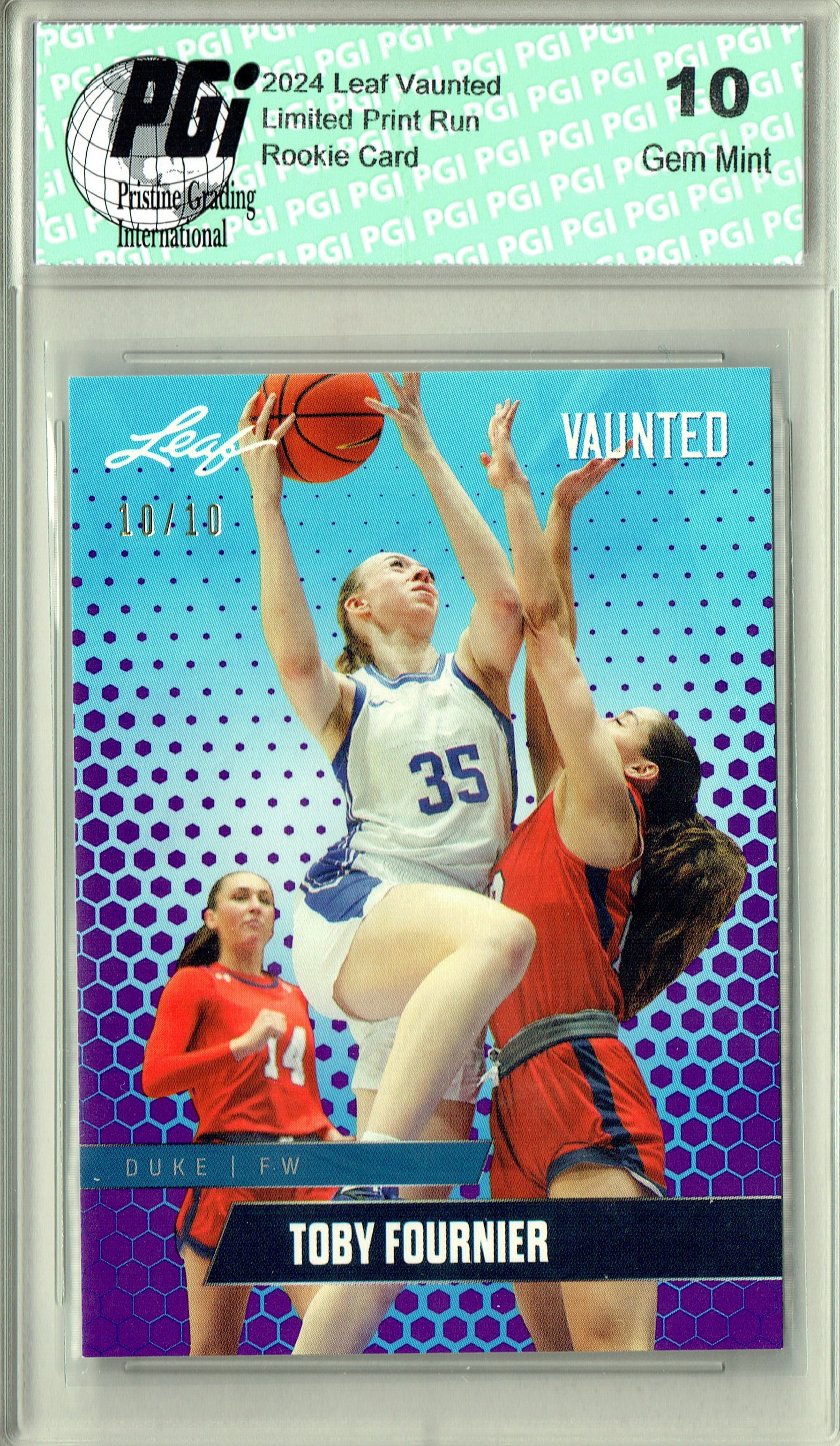 Toby Fournier 2024 Leaf Vaunted #V-18 Purple SP 10 Made Debut Year ...