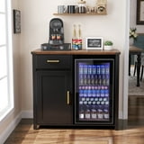 GDLF Coffee Bar with Mini Fridge Space, 19.7"W x 19.9"D x 34.7"H ...