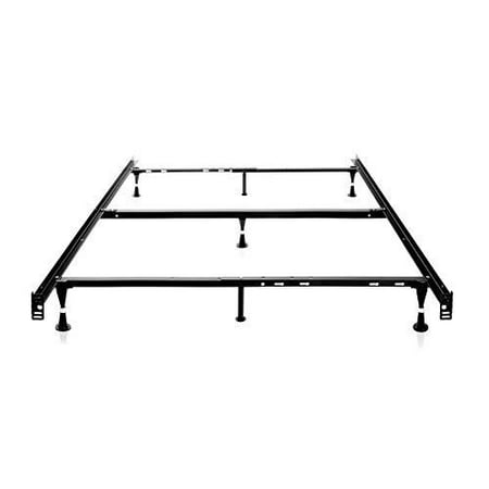 STRUCTURES Heavy Duty Adjustable Metal Bed Frame with 7 Legs, Center ...
