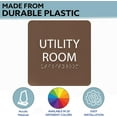 ADA CENTRAL SIGNS - 6" X6" Utility Room Sign - ADA Compliant Tactile ...