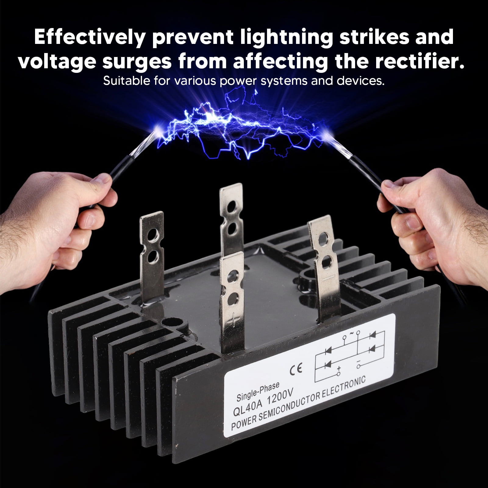 Risegun Bridge Rectifier 3 Fase 40A 1200V Diodo Rectificador De Alta ...