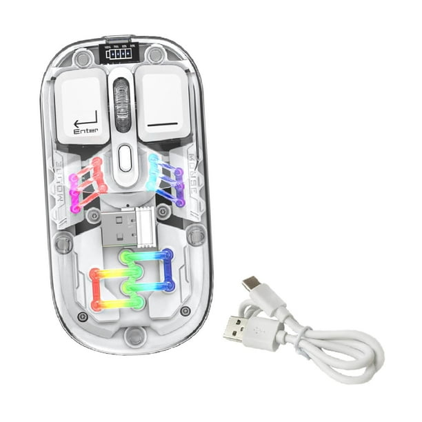 Ratón transparente LED CUTICAT sin cable ergonómico Gamer con luces LED ...