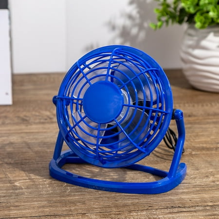 Tatum88 Mini Desk Fan Blue USB Connection Computers Laptops Silent ...