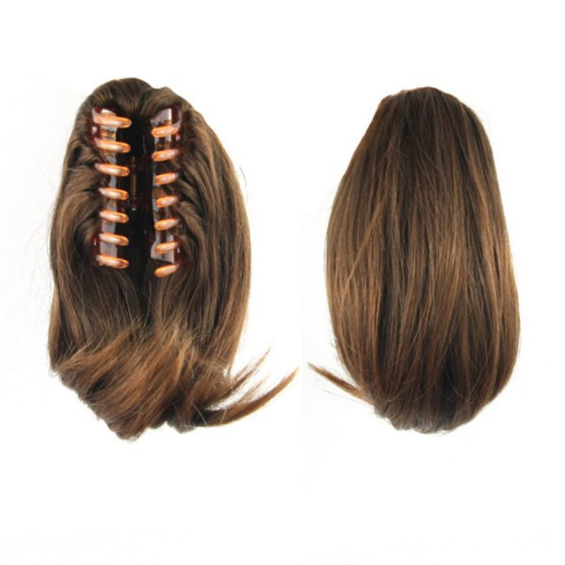 Woman with synthetic straight hair and short tie hairpin in hair ...