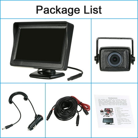 Universal 12-24V Car Vehicle Backup Camera System 4.3 inch TFT Color ...