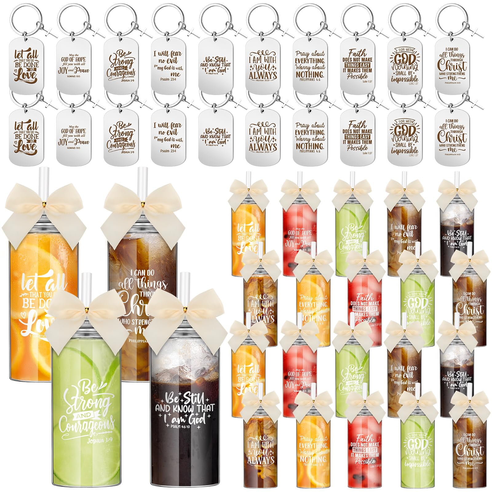 Skylety 20 Set Inspirational Christian Gift Bible Verse Tumbler Bulk 20 ...