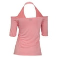 eVogues Plus Size Off Shoulder Halter Top Pink - Walmart.com