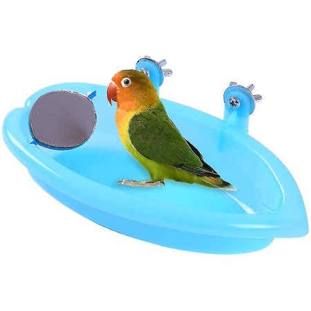 Sinda_Bird Baths Tub With Mirrorfor Cage Parrot Birdbath Shower Hanging ...