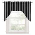 Black White Stripes Swag Curtain Valance for Windows, Modern Black ...