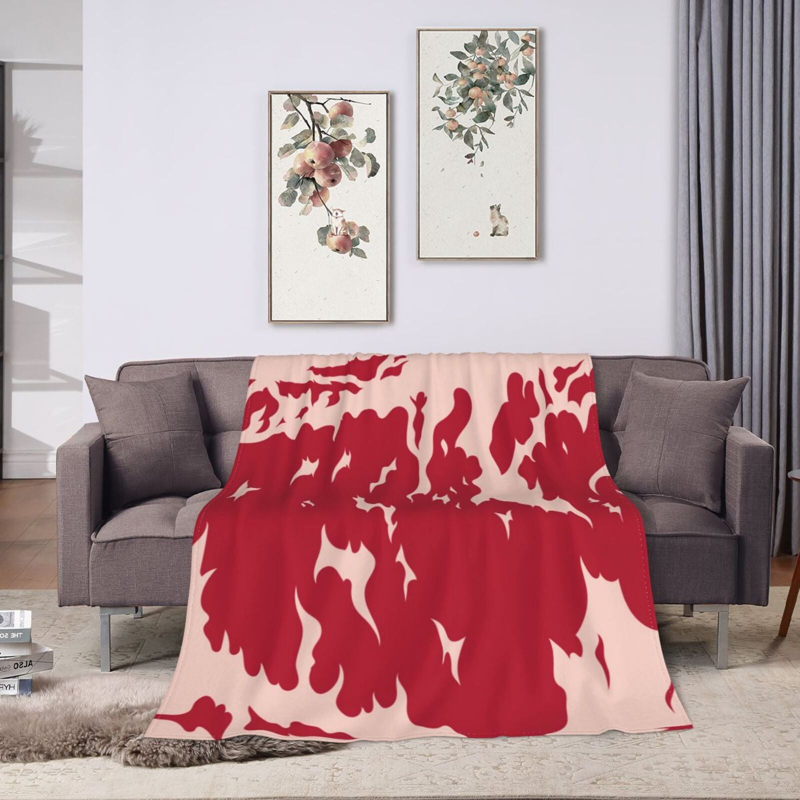 ZNDUO Vector Meat Texture Pattern Throw Blanket, Lightweight Cozy Soft ...