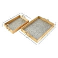 Outstanding Wood Mosaic Silver Rope Tray Set Of 2 - Walmart.com