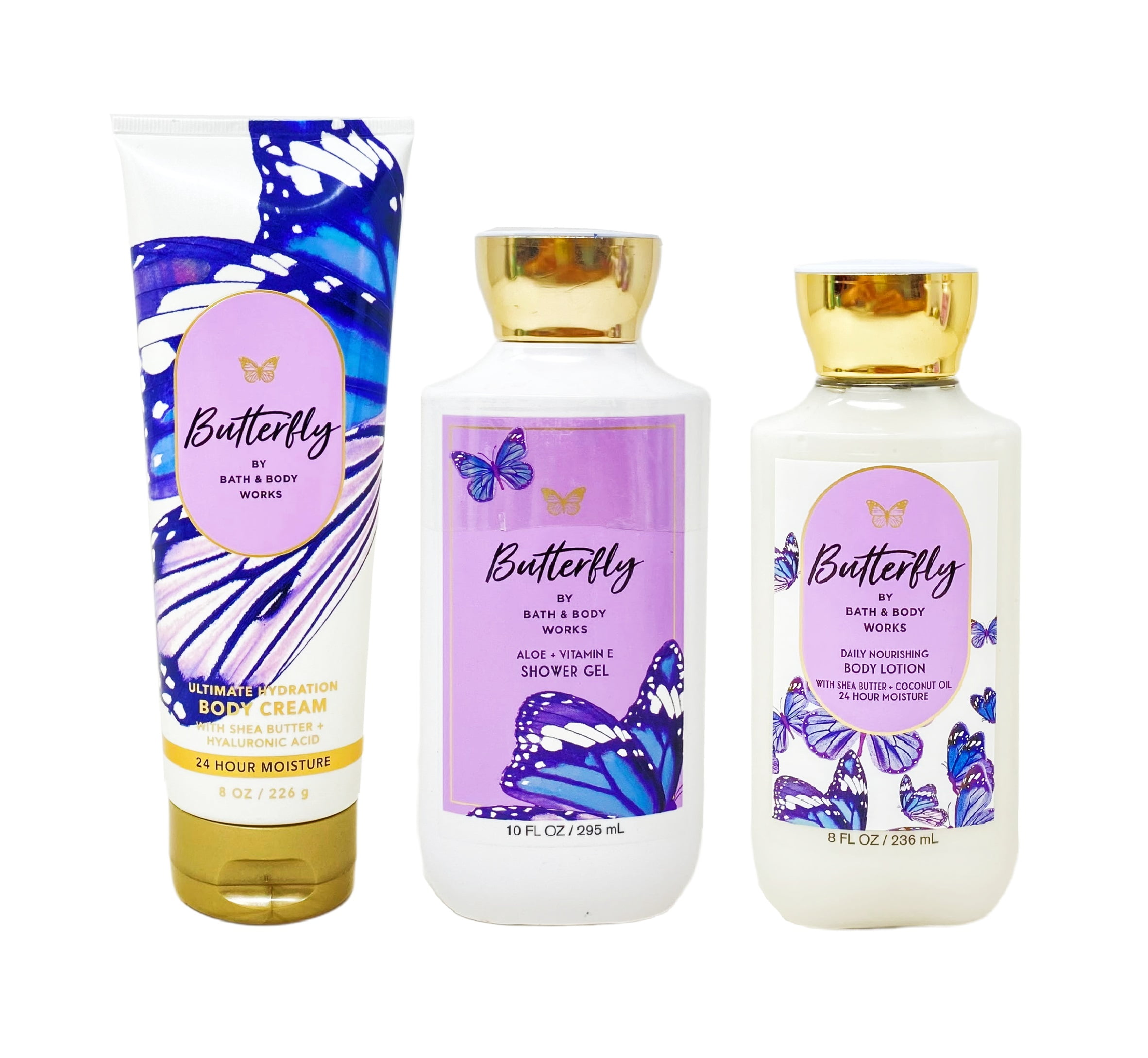 Bath and Body Works Butterfly 3 Piece Gift Set - Body Cream - Shower ...