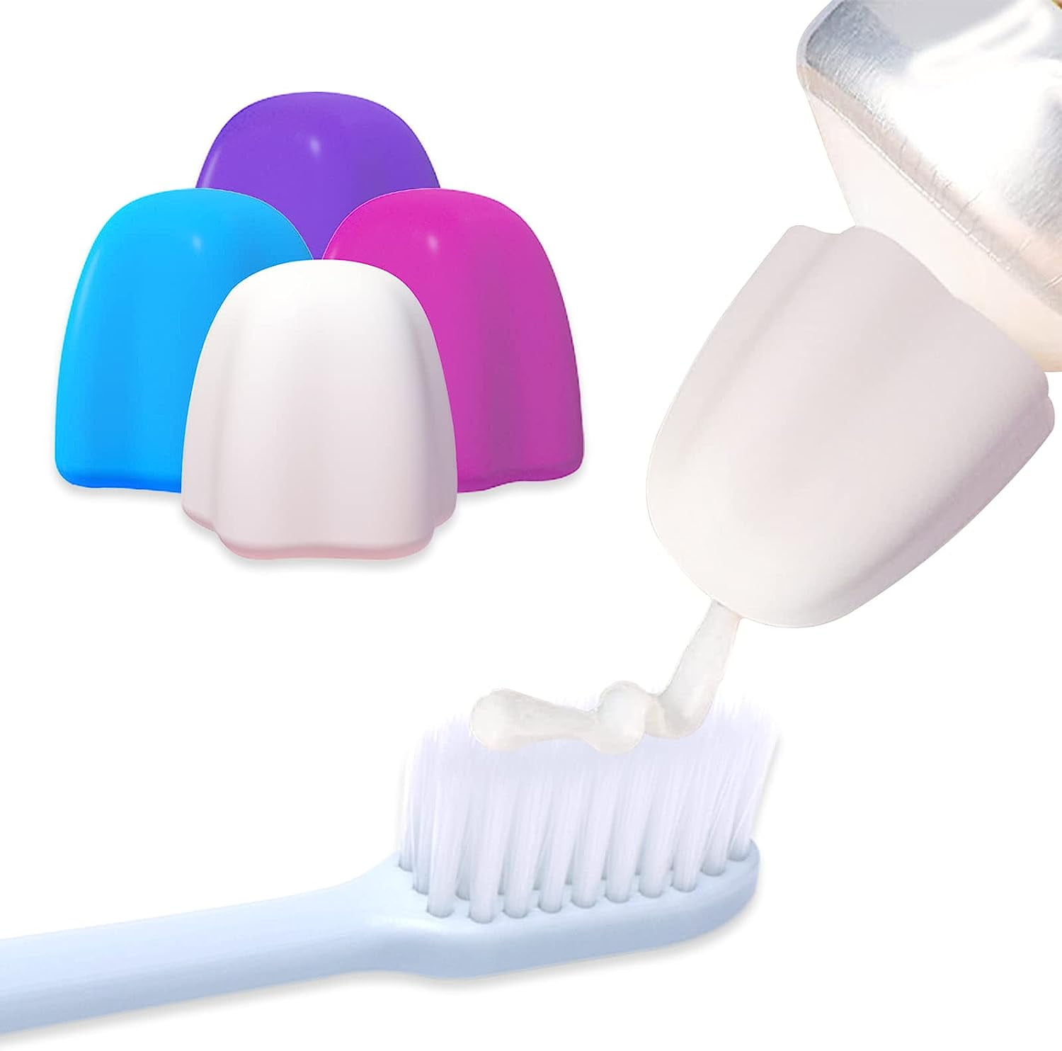 4Colors Silicone Toothpaste Caps, Self-Closing Silicone Toothpaste ...