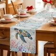 Coastal Turtle Table Runner - 90 Inch Long Nautical Beach Sea Ocean ...
