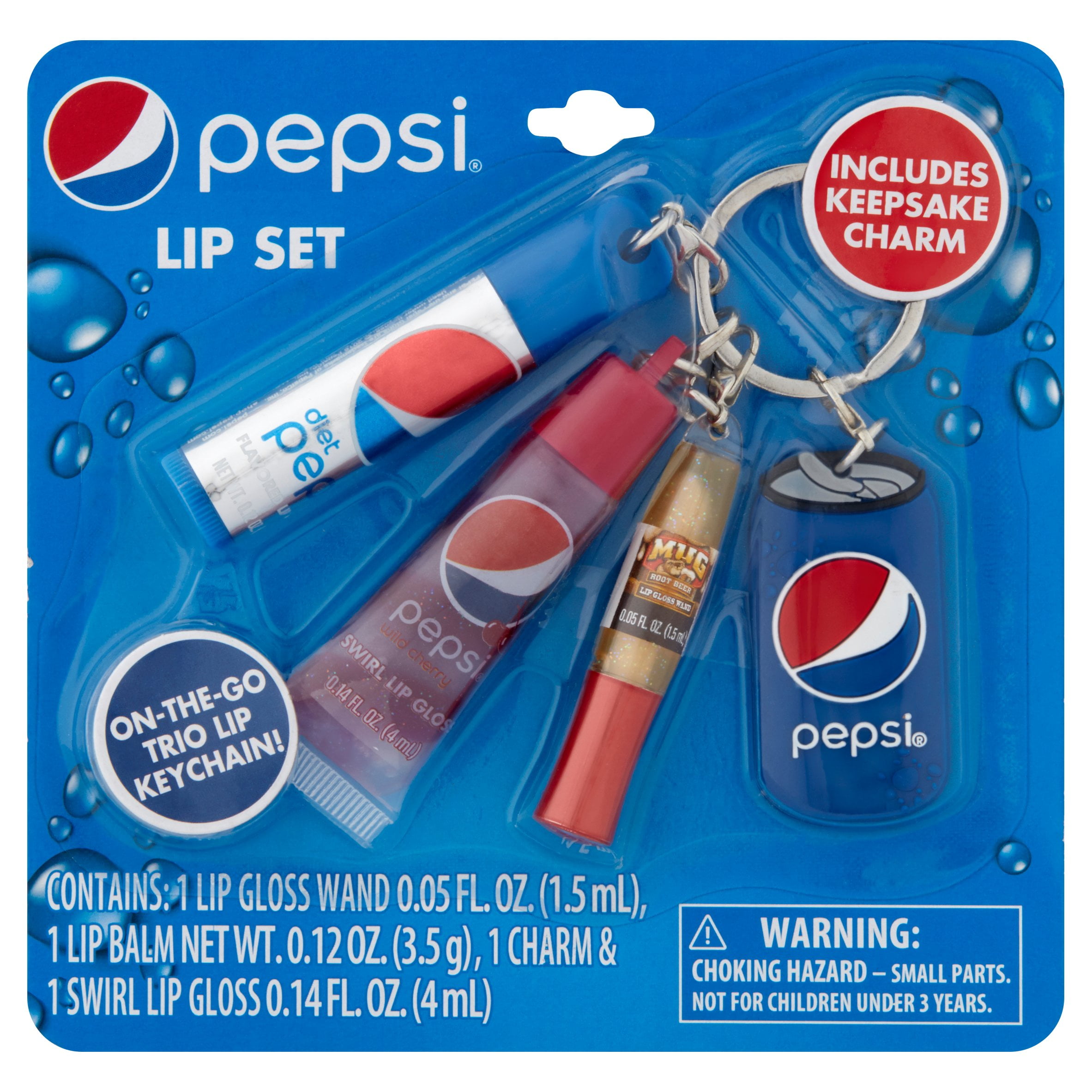 Pepsi On-The-Go Keychain Trio Lip Set - Walmart.com