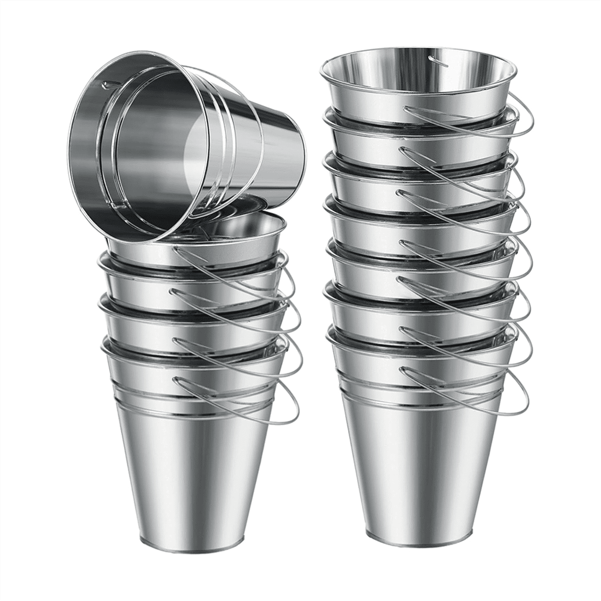 Click here for Unbranded 12 Pack Metal Buckets With Handle basket... prices