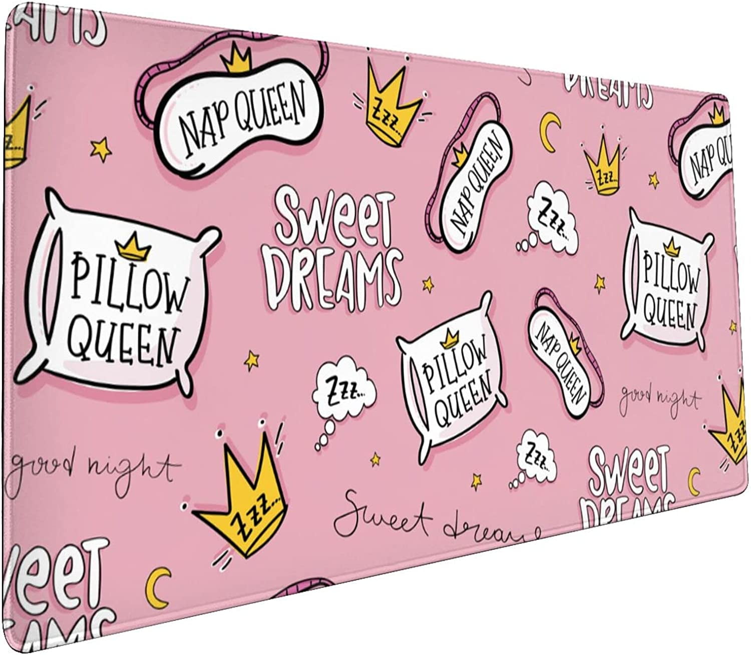 Pink Mouse Pad for Women 35.4 X 15.7 Inch XXL Cute Girl Sweet Dreams ...