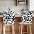 Black White Abstract Chair Back Covers, Farmhouse Modern Art Wave ...