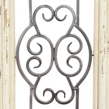 DecMode White Wood Small Panel Scroll Wall Decor with Black Metal ...
