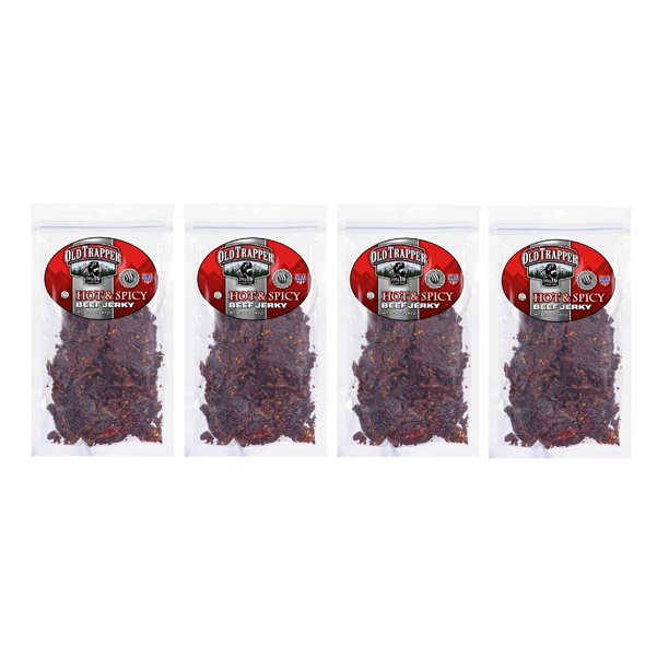 Old Trapper Beef Jerky, Hot & Spicy, 10 oz 4PK - Walmart.com