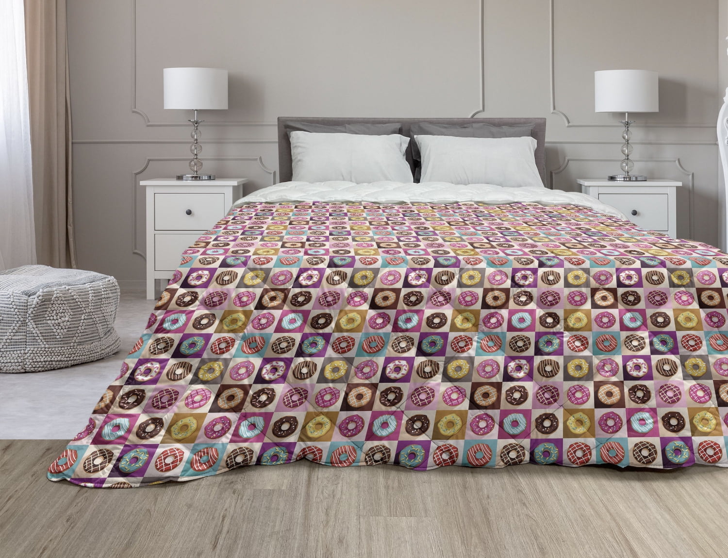 Retro Down Alternative Comforter, Funk and Soul Disco Inspired Pattern ...