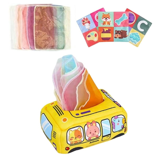 Baby Tissue Box Bus Drawer Busy Pull Tissues for Early Educational ...
