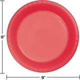 Touch of Color Plastic Dinner Plate, 9", Coral, 20 Ct - Walmart.com