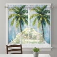 Coconut Tree Sheer Curtains Swag Valances for Windows Nautical Blue ...