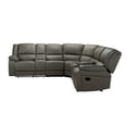 Sectional Manual Reclining Sofa Grey Pu Grey Pu - Walmart.com