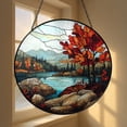 Autumn Coastal Cliff Stained Glass Suncatcher – Ocean Window Hanging ...