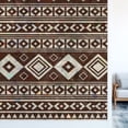 Brown Boho Window Privacy Film, Moroccan Geometric Striped Folk Modern ...