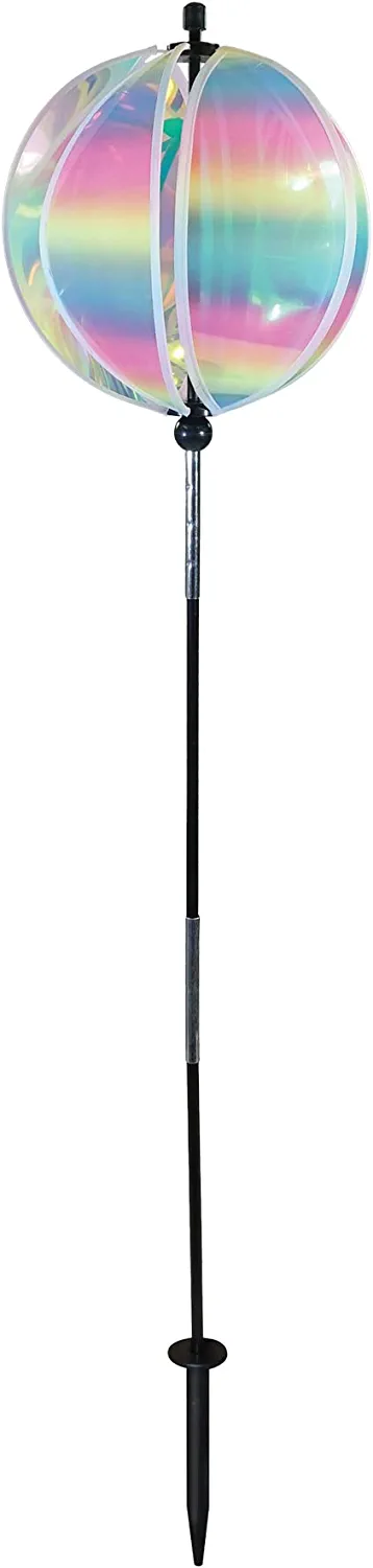 In the Breeze 2634 — 11-Inch Striped Iridescent Gazing Ball — Vibrant ...